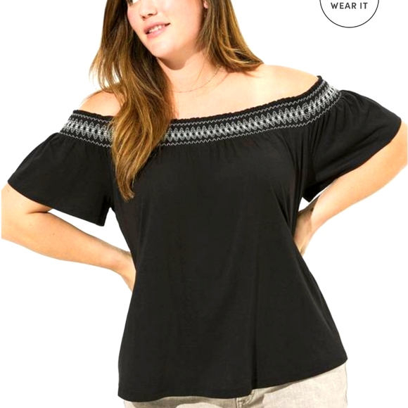 torrid | Tops | Nwt Torrid Off Shoulder Smocked Yoke Top | Poshmark
